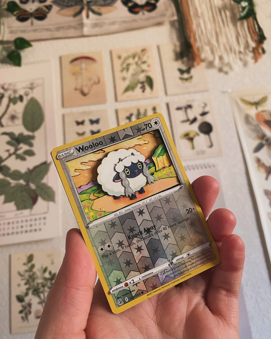 3D Wooloo Pokemon Card - Etsy