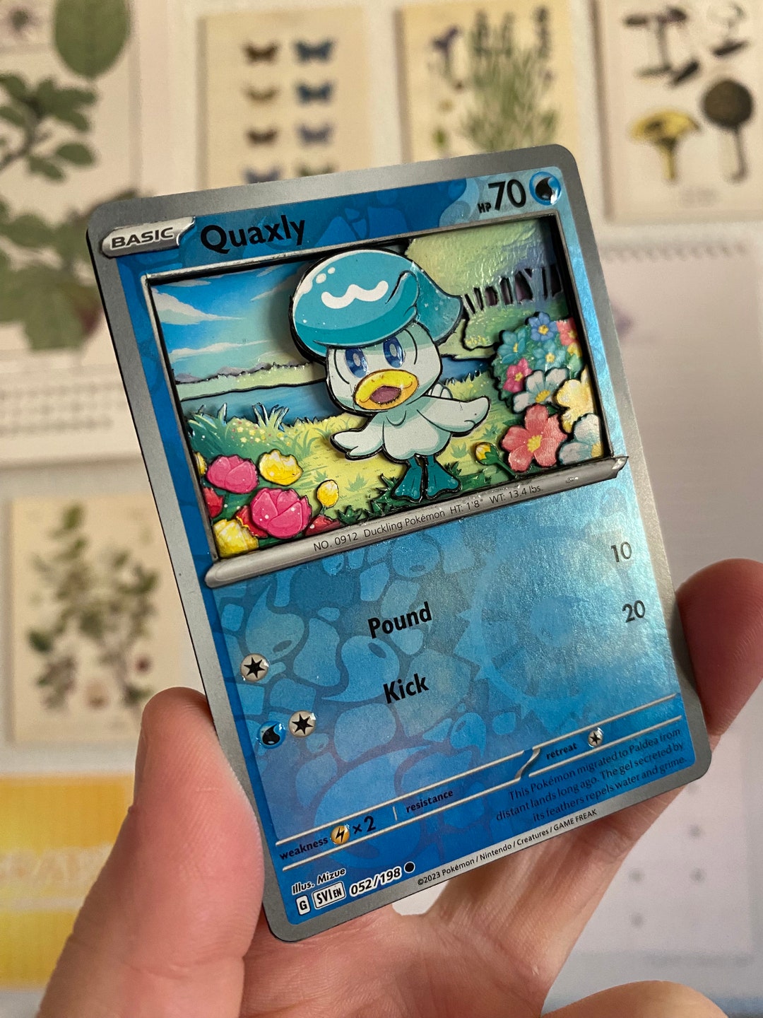 3D Quaxly Pokemon Card - Etsy