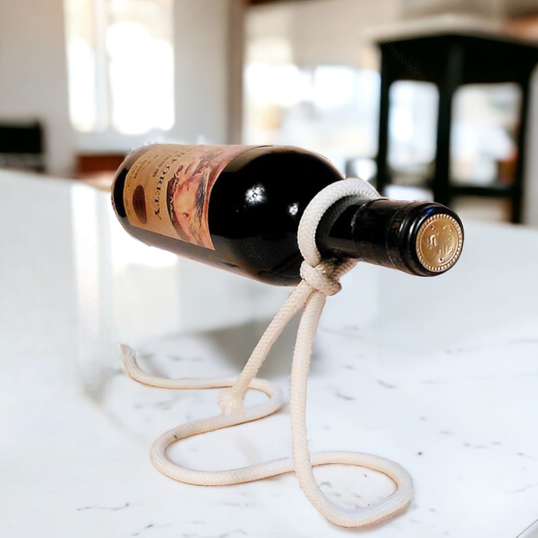 Suspended Rope Wine Rack Floating Bottle Wine Rack, Wine Bottle Display ...