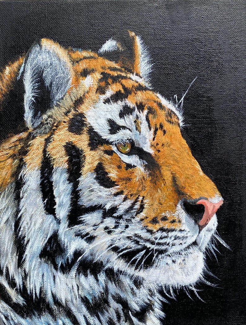 Original Hand Painted Siberian Tiger Acrylic Painting on Canvas - Etsy