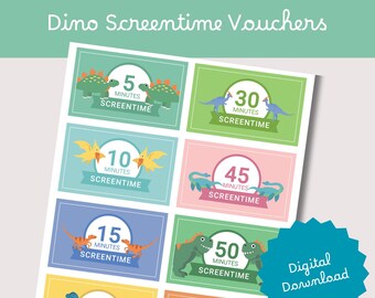 Screen Time Vouchers for Kids, Earn Screen Time Coupons, Chore Reward ...