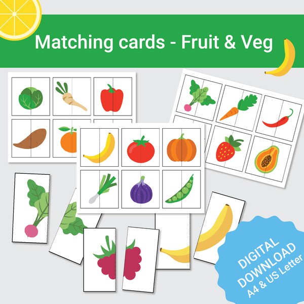 Fruit Matching Digital - Etsy