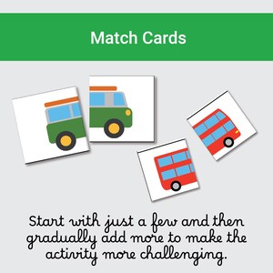 Vehicle Matching Cards for Kids, Transport Printable, Pairing Game, Fun ...