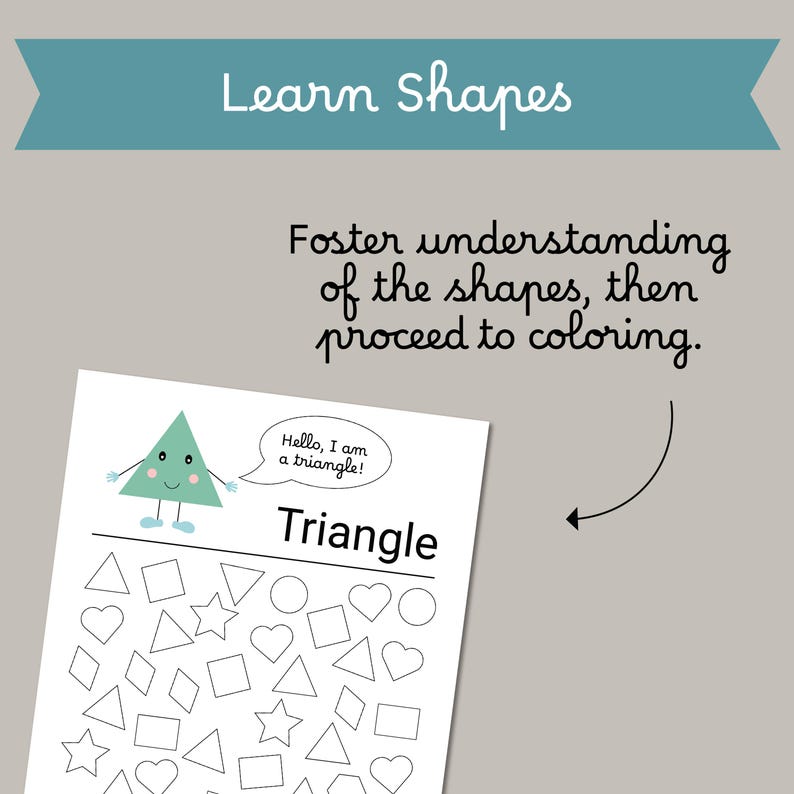 Shapes Coloring Worksheets: Learn Basic Shapes - Preschool Kindergarten ...