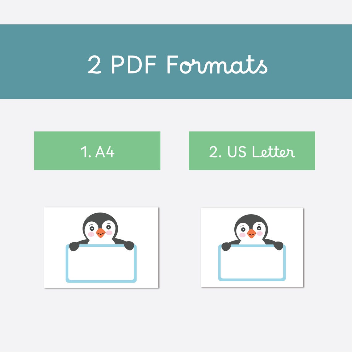 Penguin Name Tags, PNG and PDF, Winter Cute Fun Classroom Labels ...