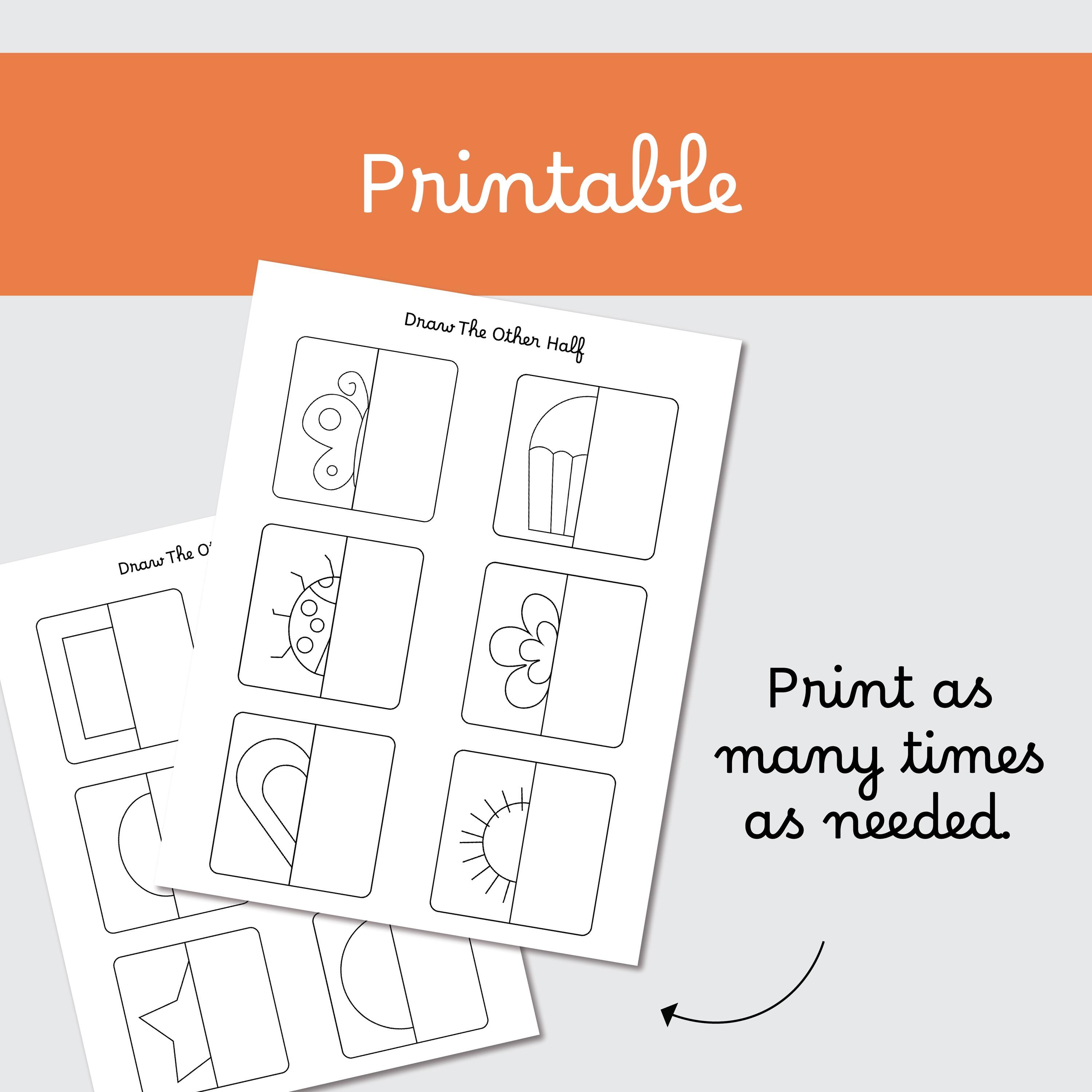 Symmetry Activity Sheets for Kids: Draw the Other Half (PDF) - Etsy