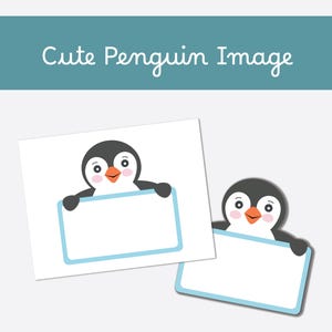 Penguin Name Tags, PNG and PDF, Winter Cute Fun Classroom Labels ...