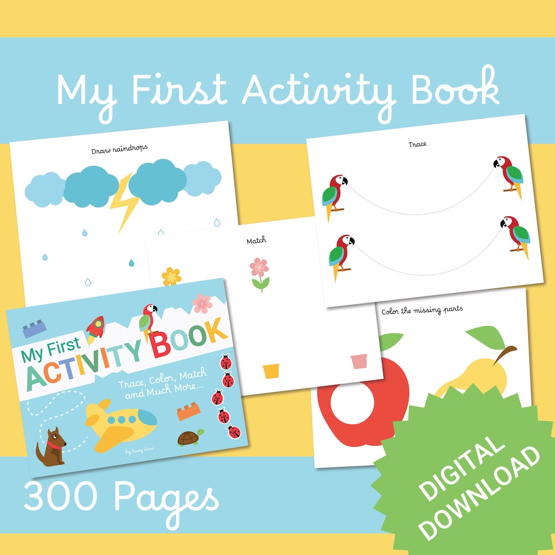 My First Activity Book, 300 Pages, Printable Workbook for Kids and ...