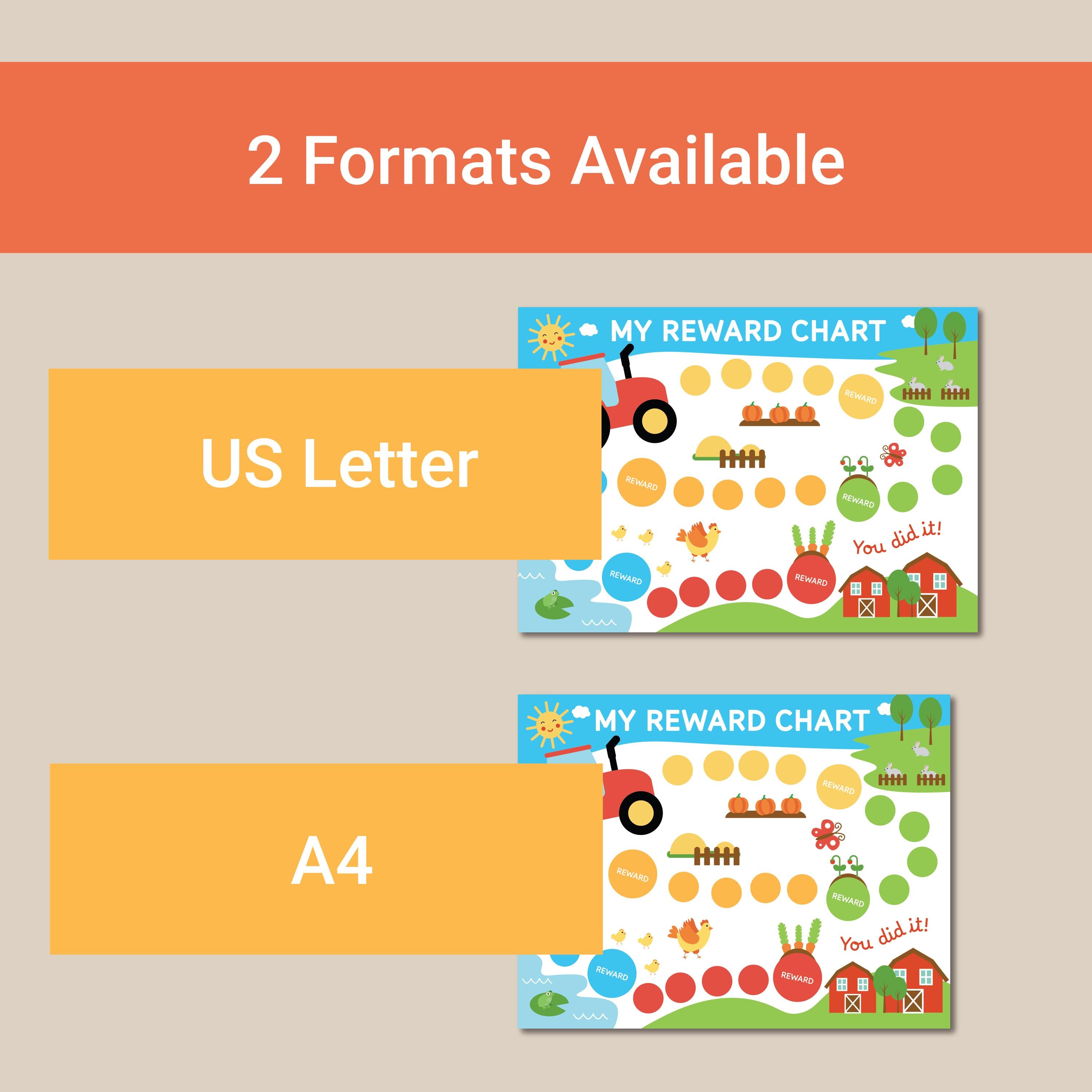 Colorful Farm Themed Reward Chart and Potty Chart Printable for Kids ...