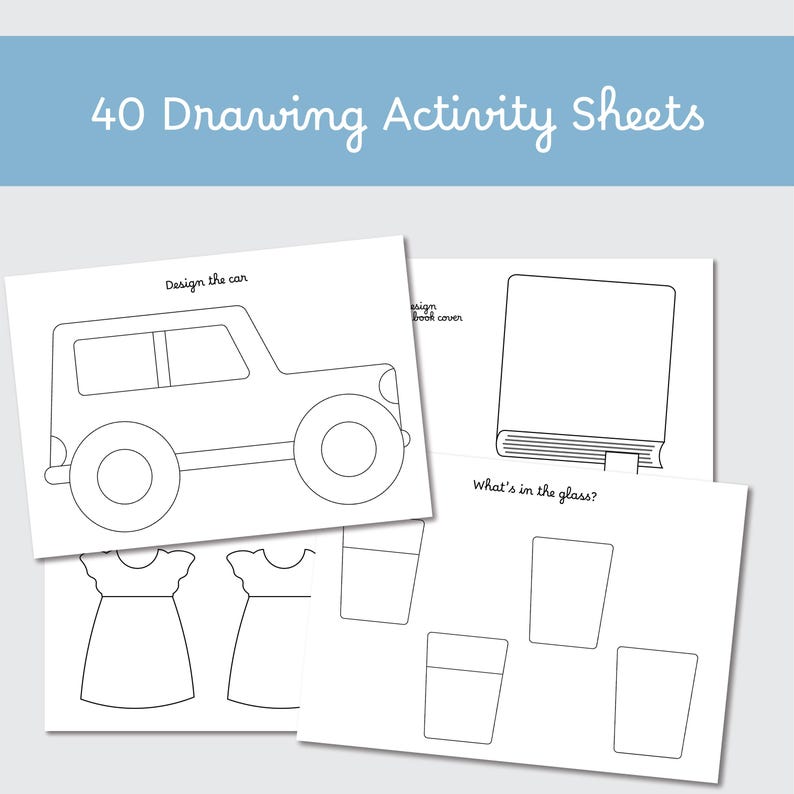 Drawing Prompts for Kids: First Drawing Activity Sheets (digital ...
