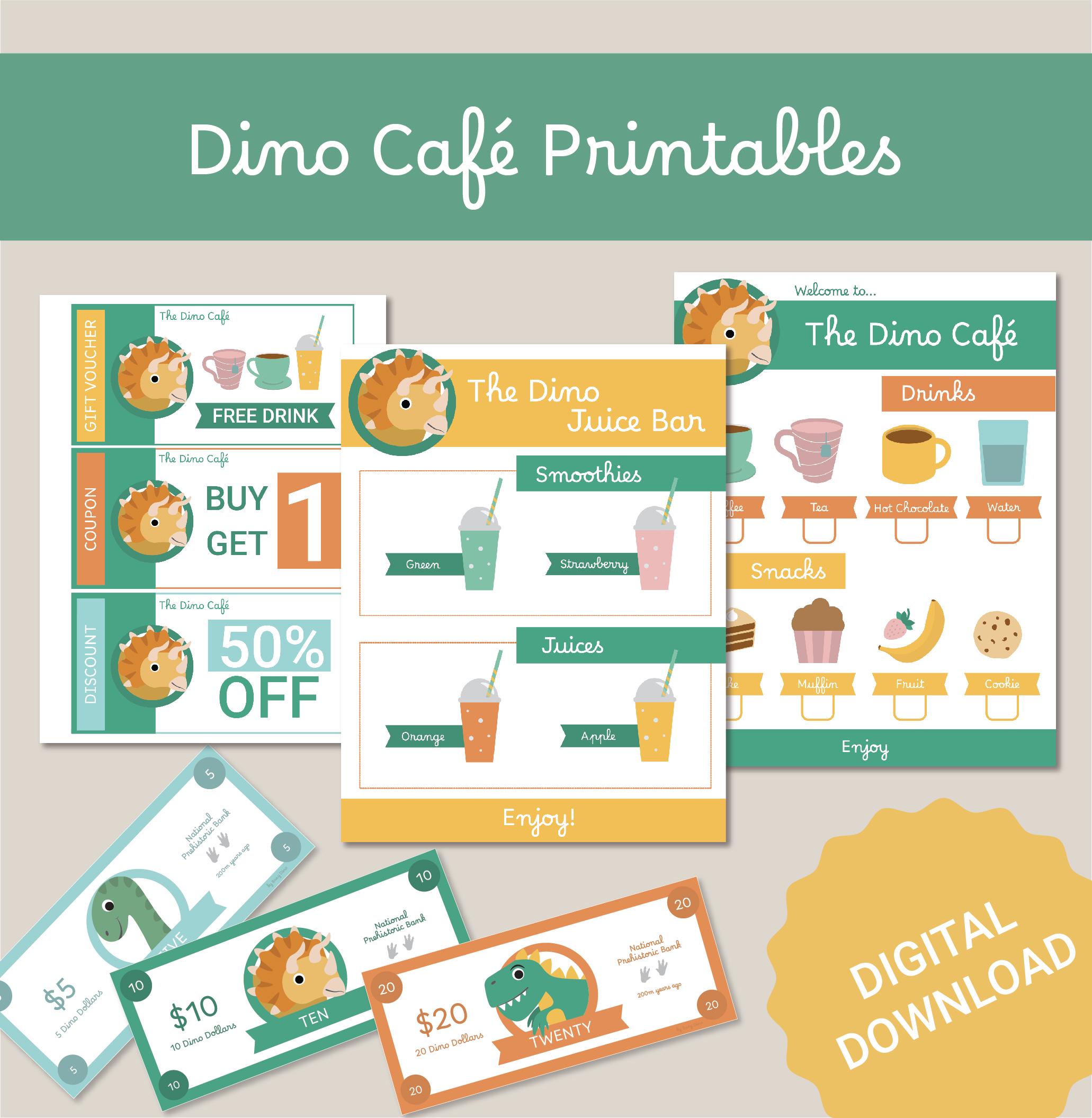 Dino Cafe Imaginative Role Play for Kids, Fun Pretend Play Dinosaur ...