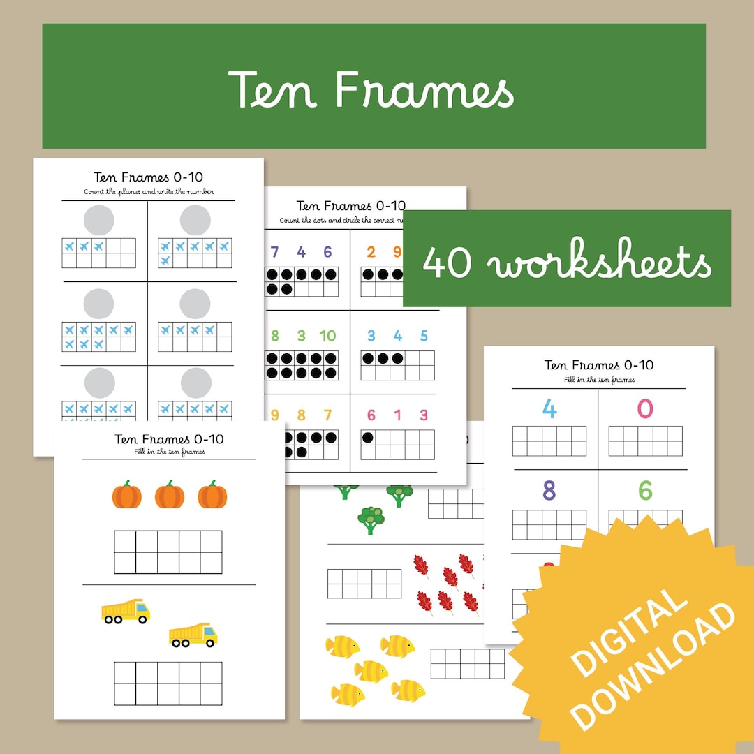 Ten Frame Worksheets for Kids, Numbers 0-10, Fun Counting & Math ...