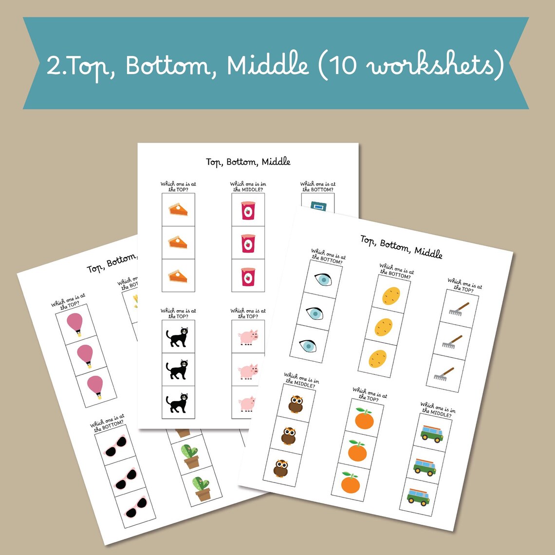 Left, Right, Top, Bottom, Middle Kids Worksheets, Position, Location ...