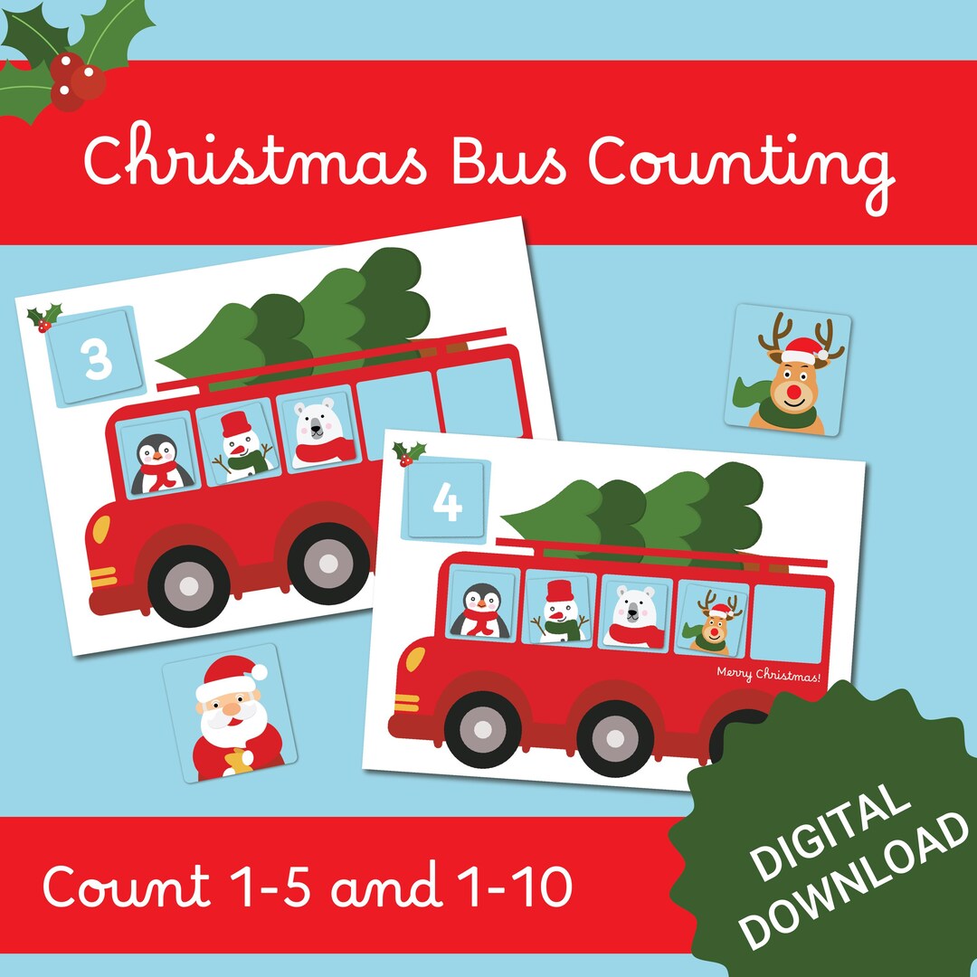 Christmas Counting Bus Activity: Homeschool Math (digital Download) - Etsy