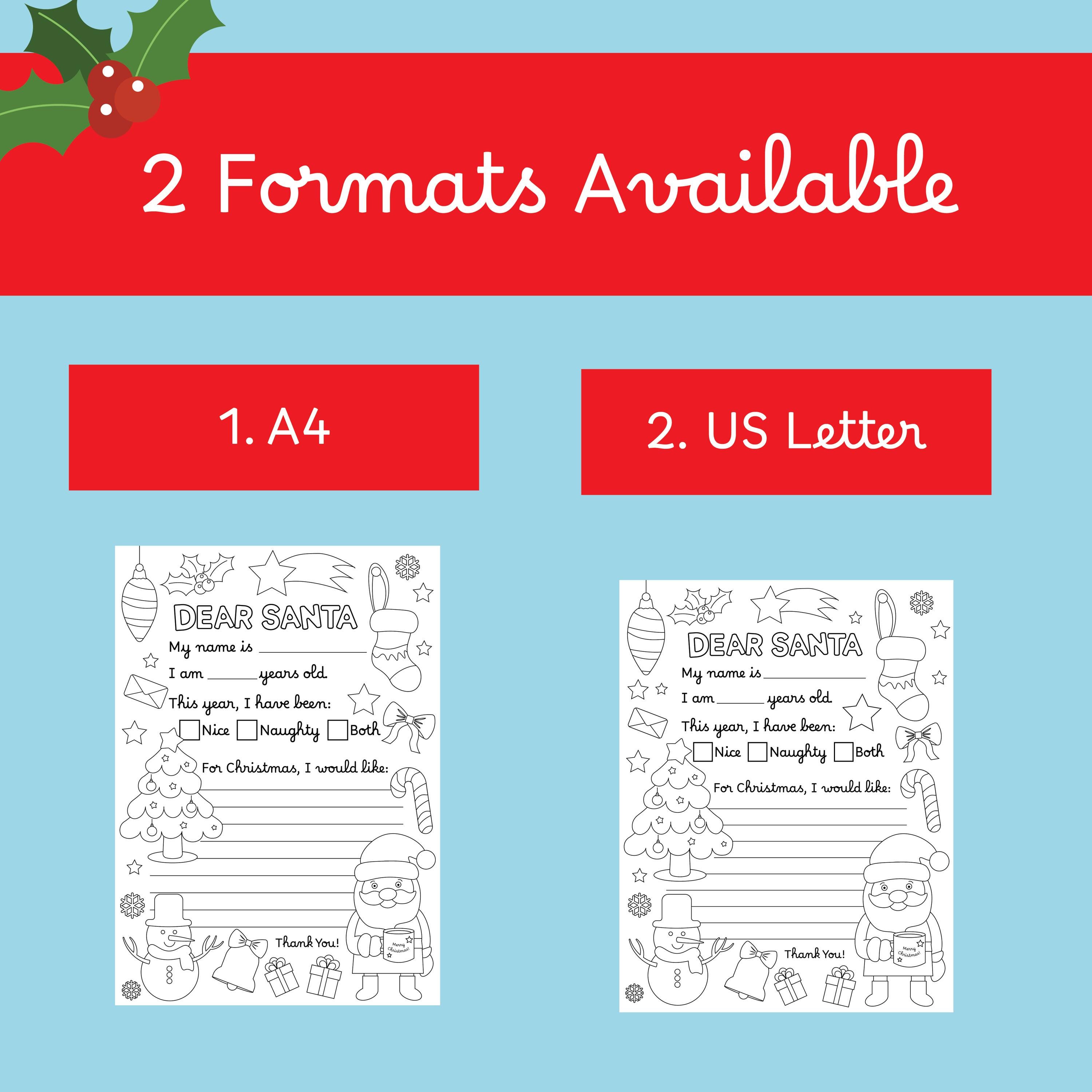 Letter to Santa Coloring Page: Kids Christmas Wish List (printable) - Etsy