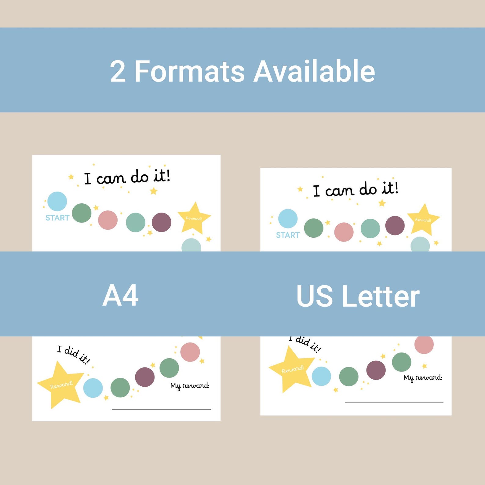 2 Cute Pastel Kids Reward Charts, Fun Motivation Trackers to Encourage ...