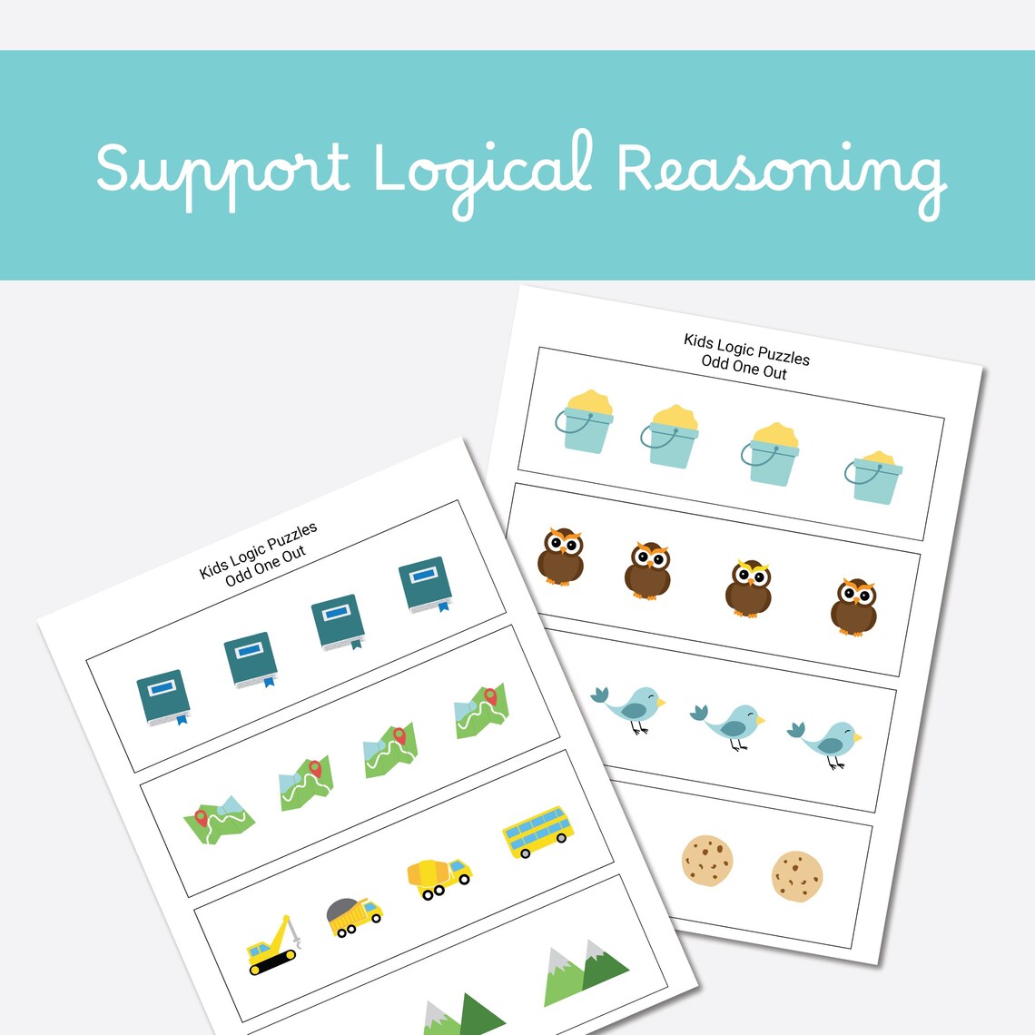 Odd One Out Worksheets for Kids, 9 Children Logic Puzzles ...