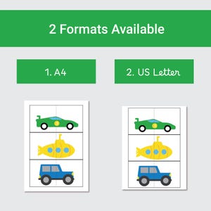 Vehicle Matching Cards for Kids, Transport Printable, Pairing Game, Fun ...