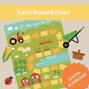 Farm Reward Chart for Toddlers and Preschool Children, Printable ...