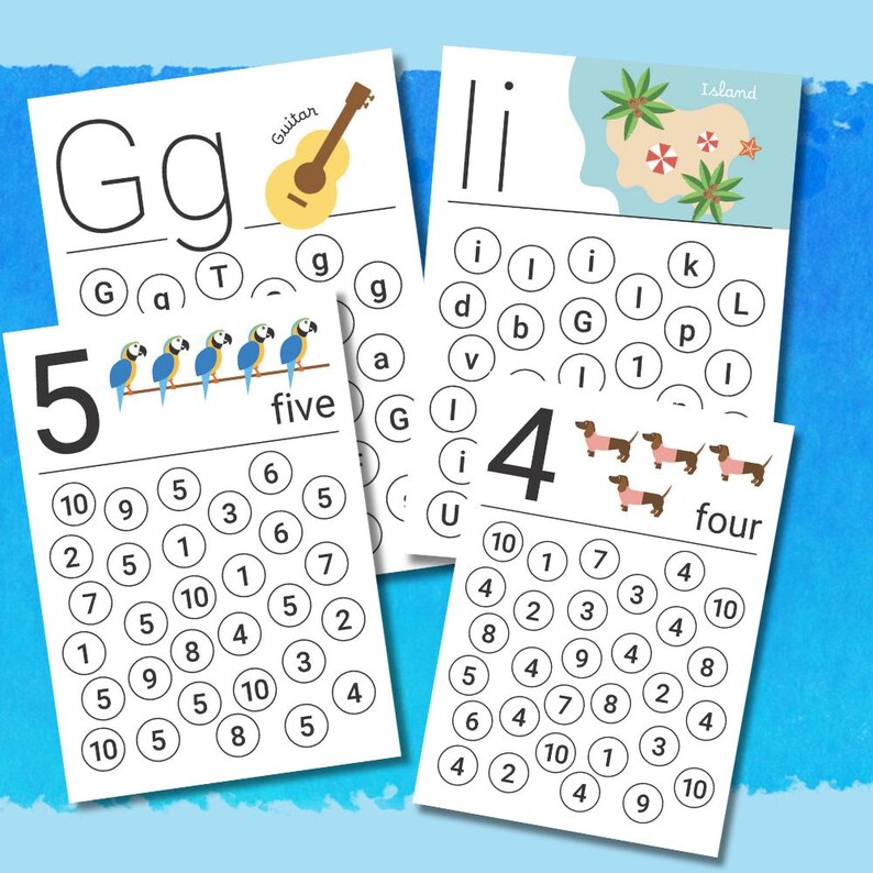 Preschool Find & Color Worksheets: Alphabet, Numbers, Shapes, Animals ...