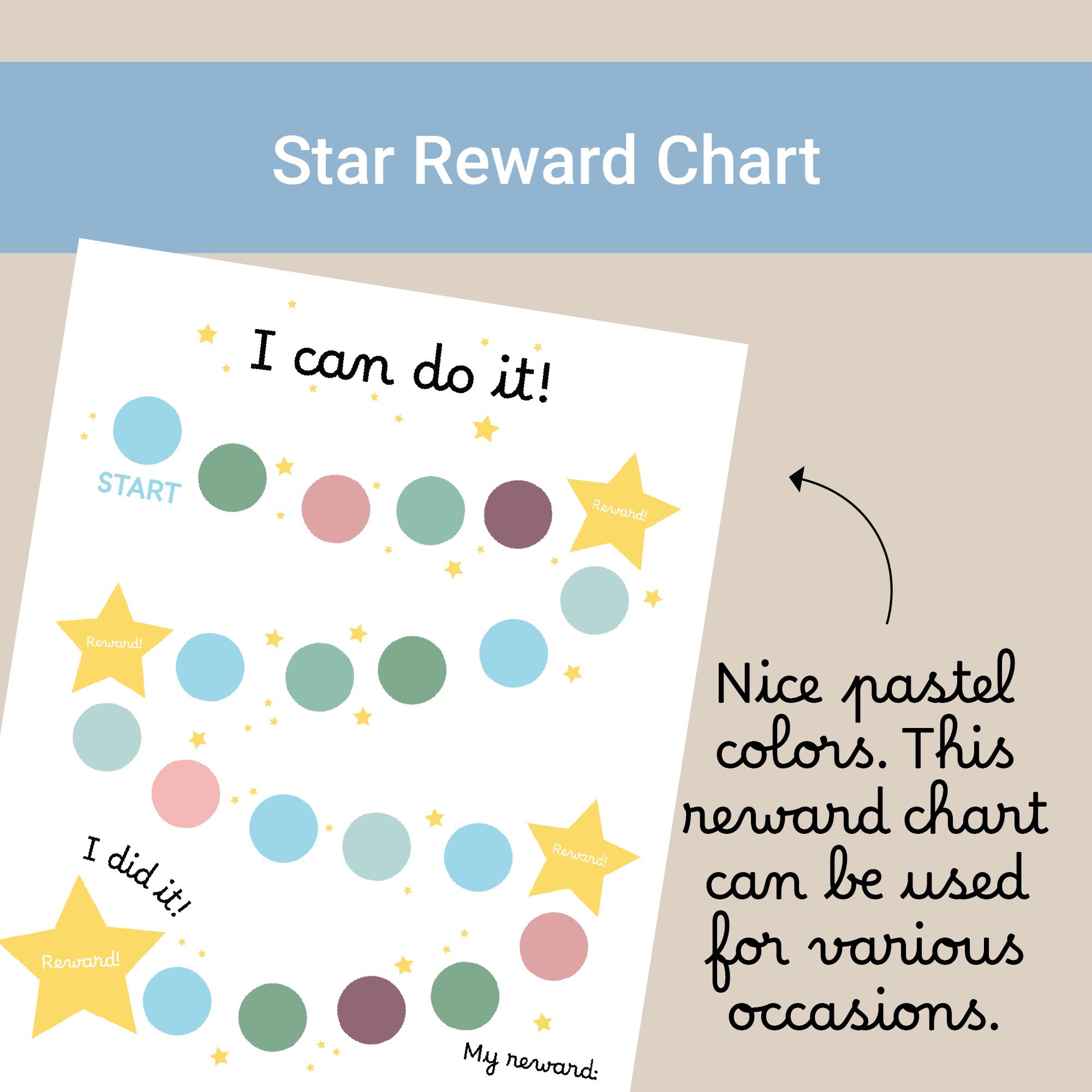 2 Cute Pastel Kids Reward Charts, Fun Motivation Trackers to Encourage ...