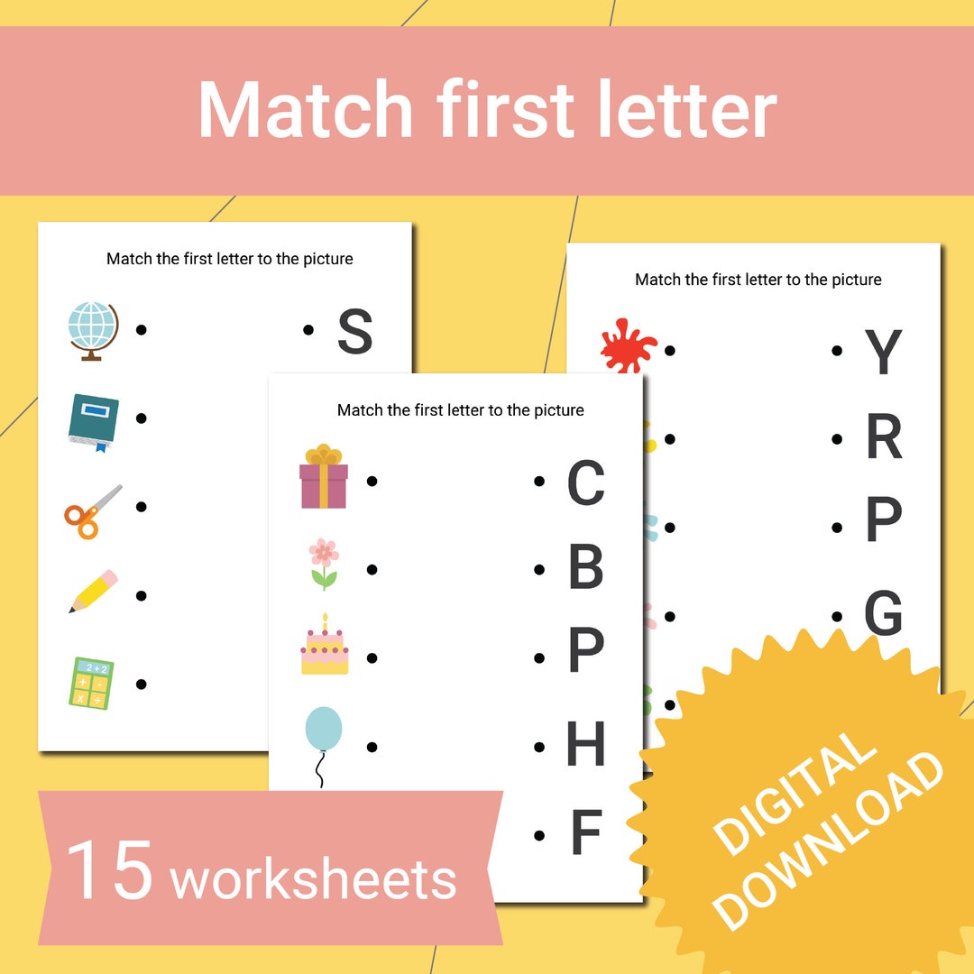 Match the First Letter to the Picture Kids Printable Workbook,first ...