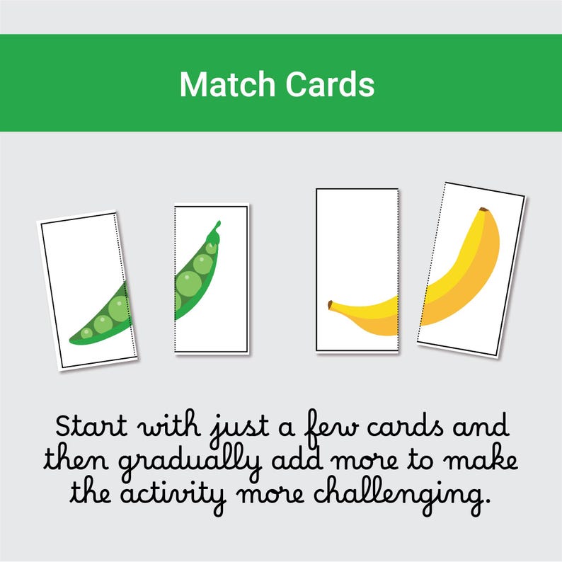 Fruit and Vegetables Matching Game and Memory Cards for Kids, Combine ...