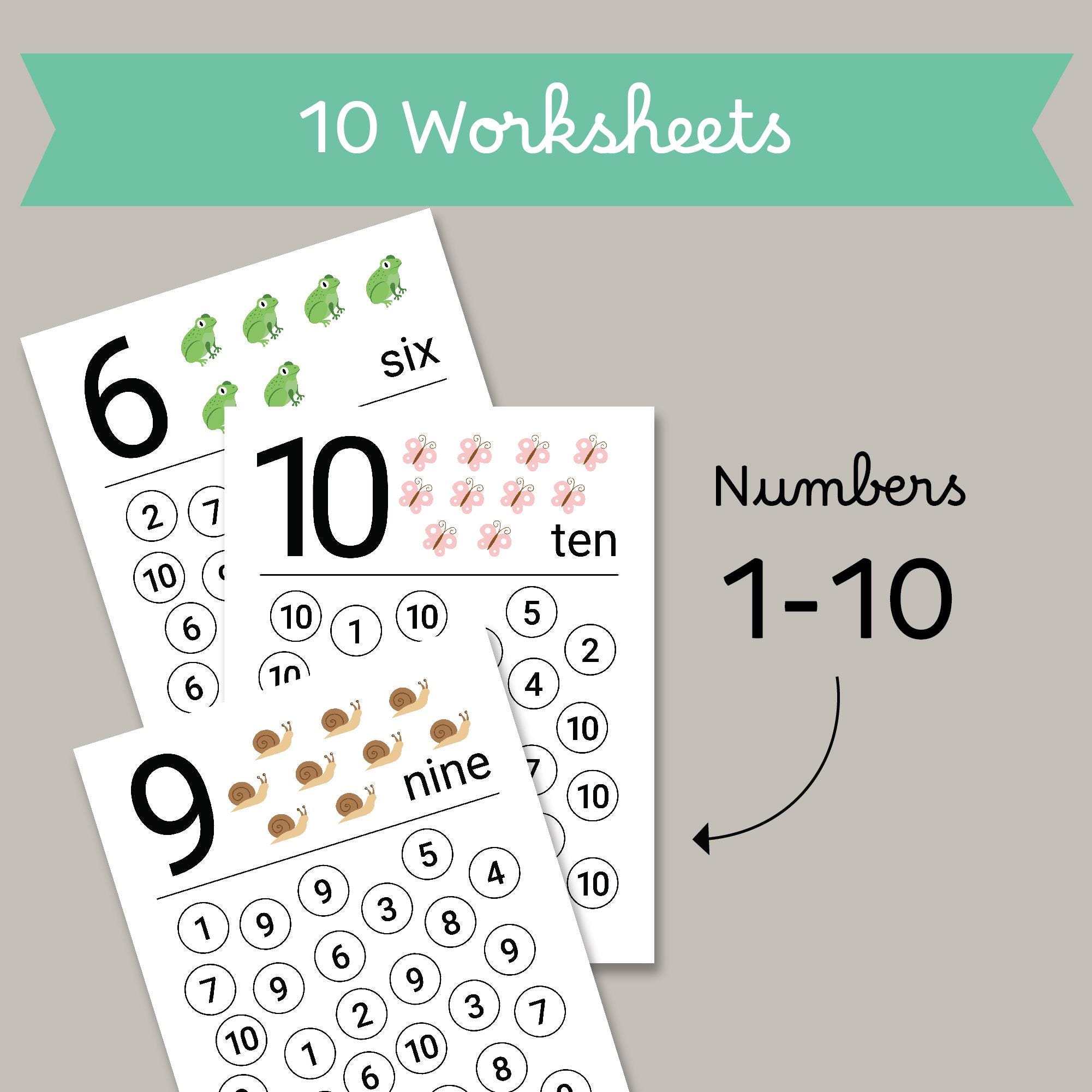 Find and Color Numbers 1-10: Kids Printable Worksheets (digital ...