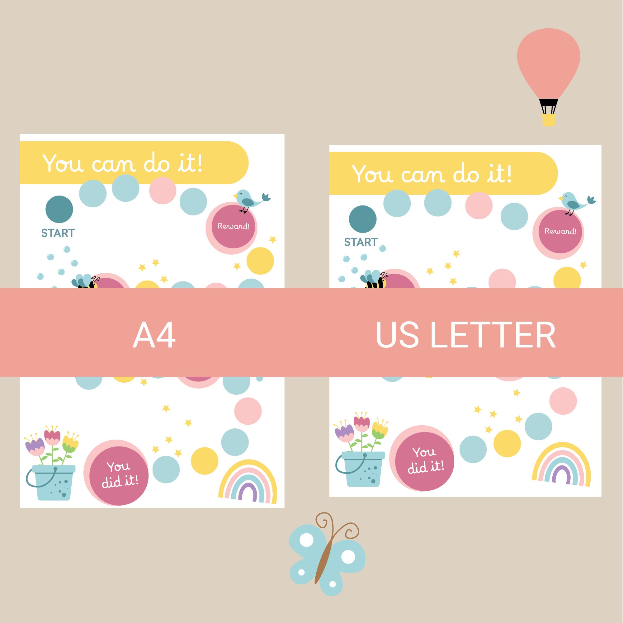 Rainbow Reward Chart for Toddlers and Preschool Children, Printable ...