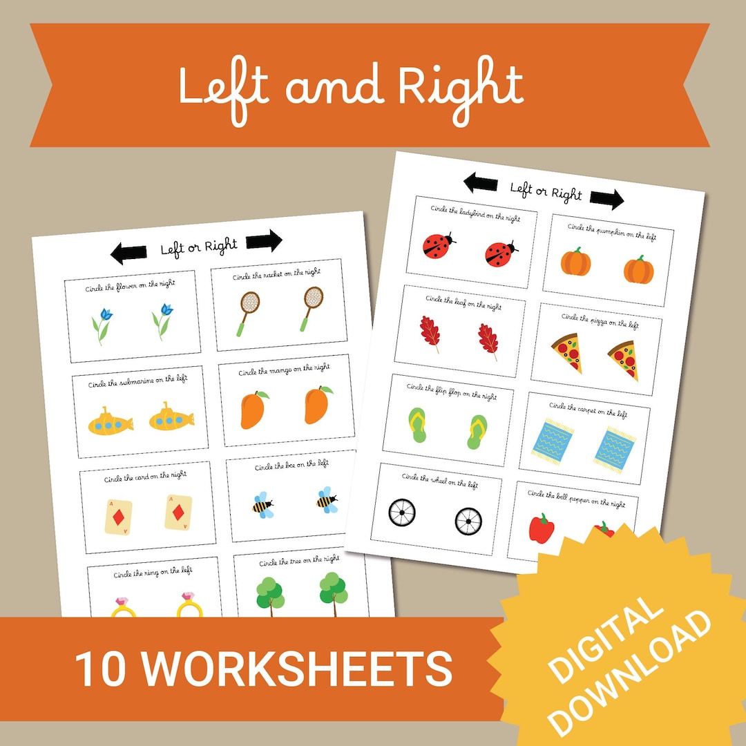 Left and Right Worksheets for Kids, Fun Directionality Activities ...
