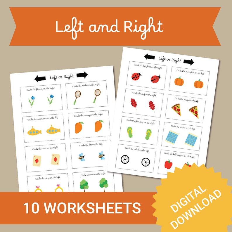 Left and Right Worksheets for Kids, Fun Directionality Activities ...