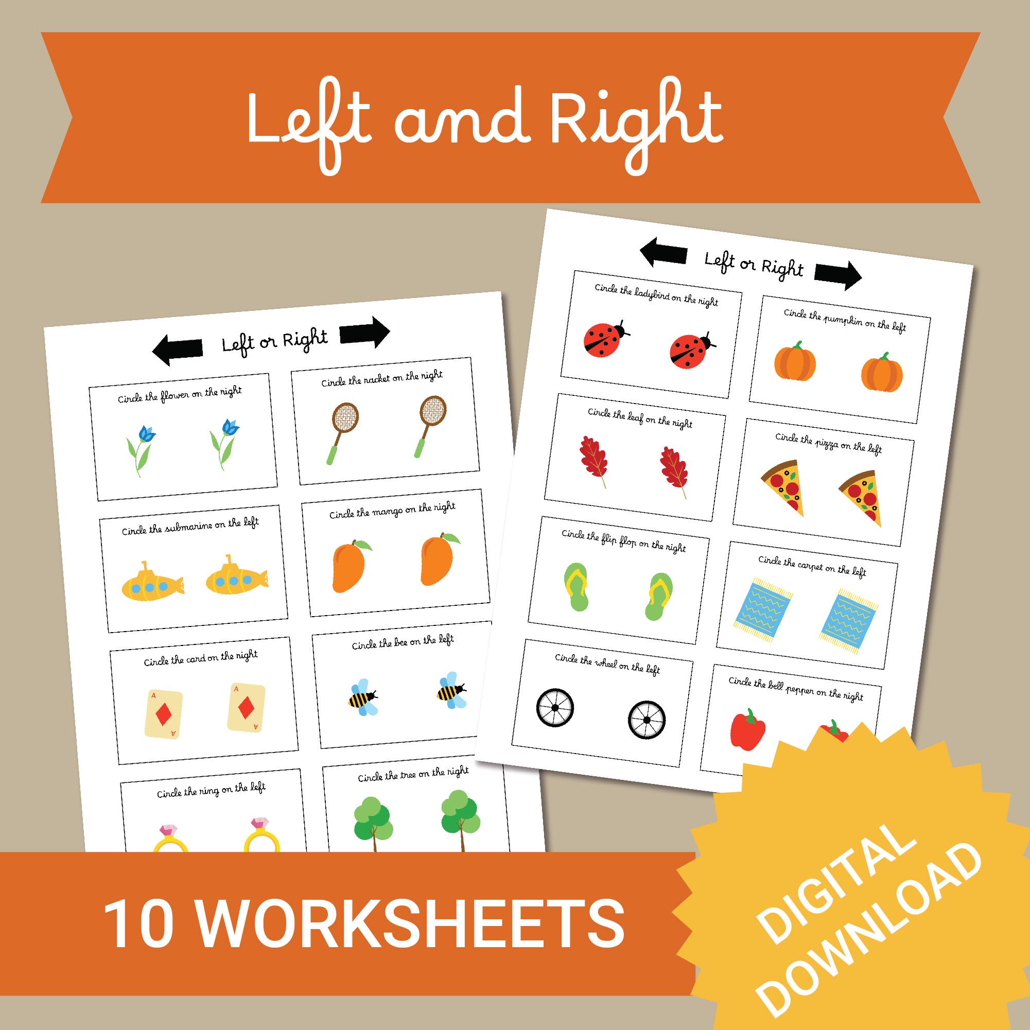 Left and Right Worksheets: Directionality Activities (PDF Pattern) - Etsy