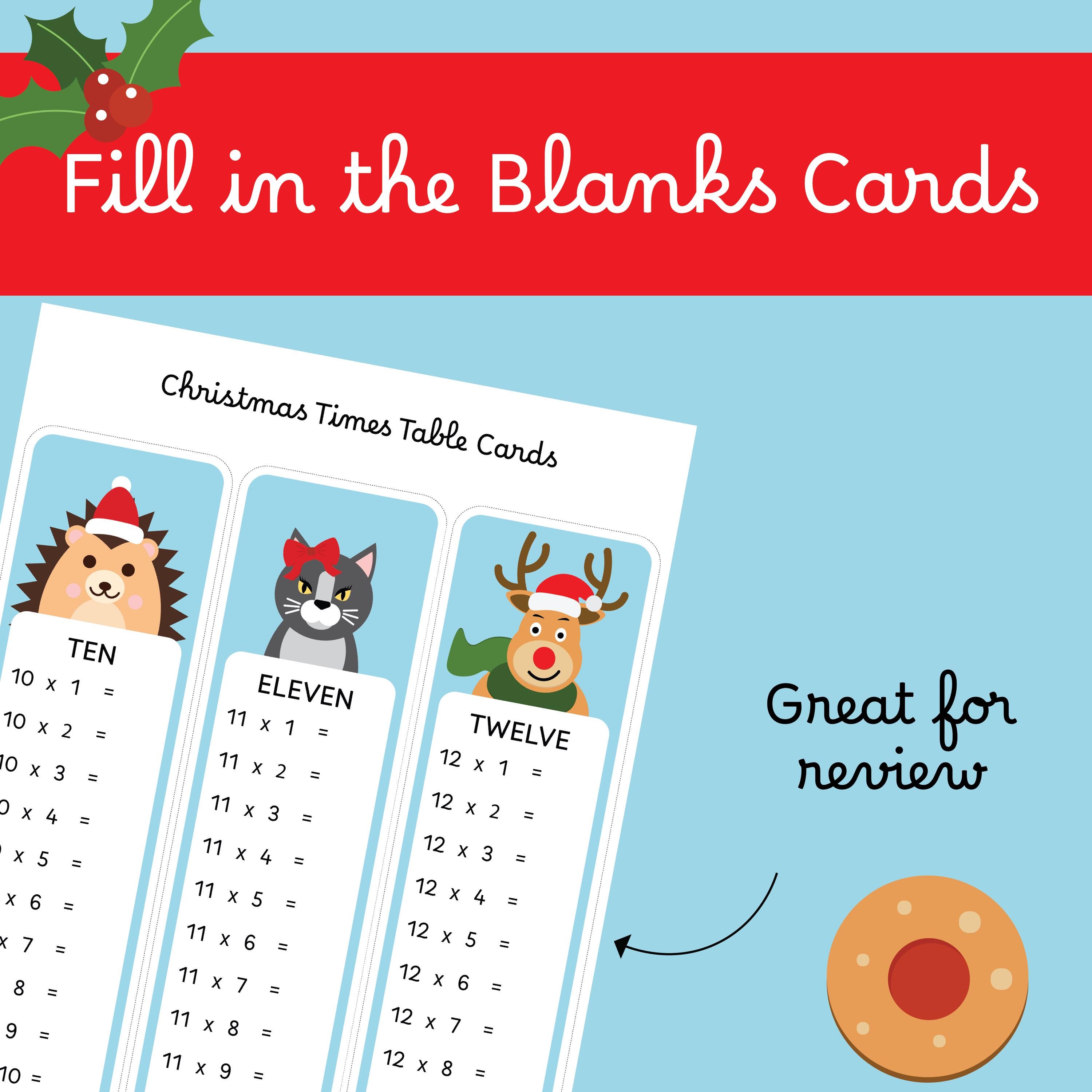 Christmas Multiplication Tables Cards: Festive Math Drills (digital ...