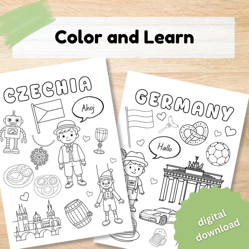 Europe Coloring Pages for Kids, European Countries Color Book, 23 ...