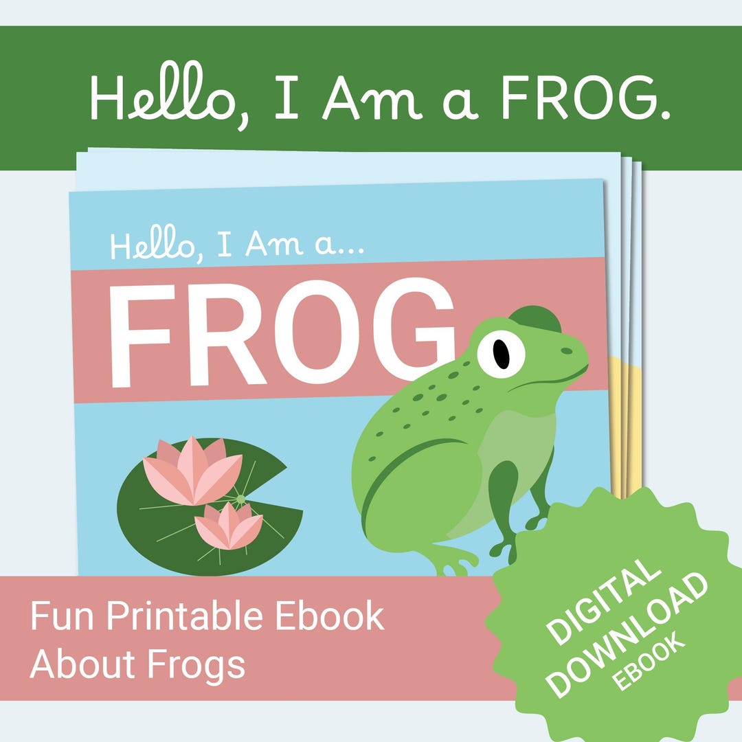Hello I Am a Frog, Kids Printable Ebook, Fun Educational Picture Book ...