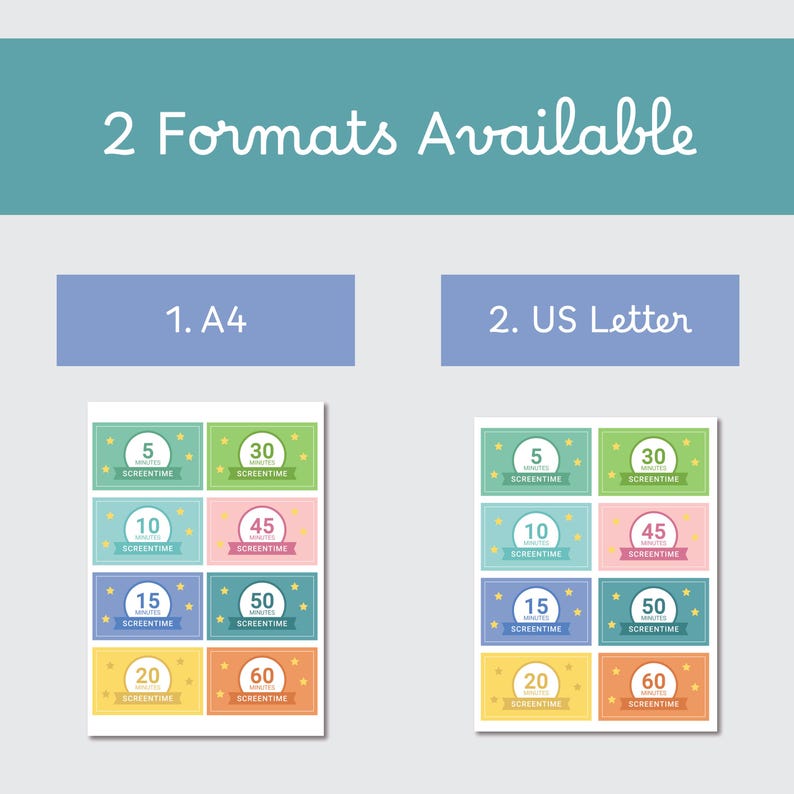 Screen Time Vouchers for Kids, Earn Screen Time Coupons, Chore Reward ...