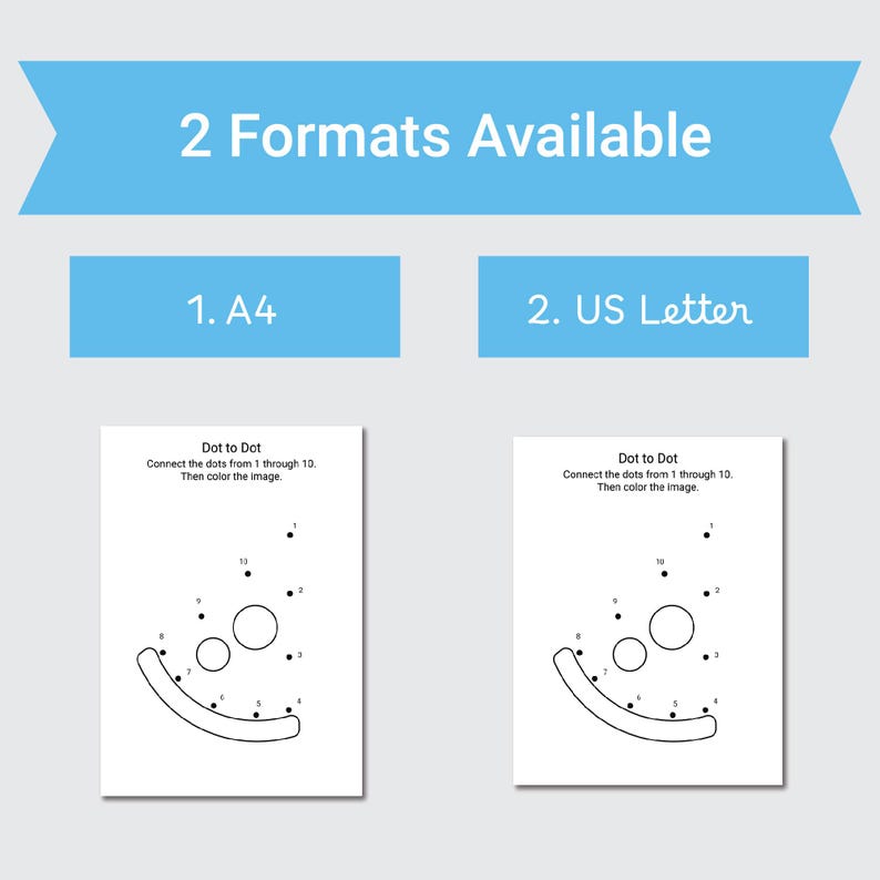 Dot-to-dot Worksheets for Kids, Numbers 1-10, Connect the Dots, 10 ...