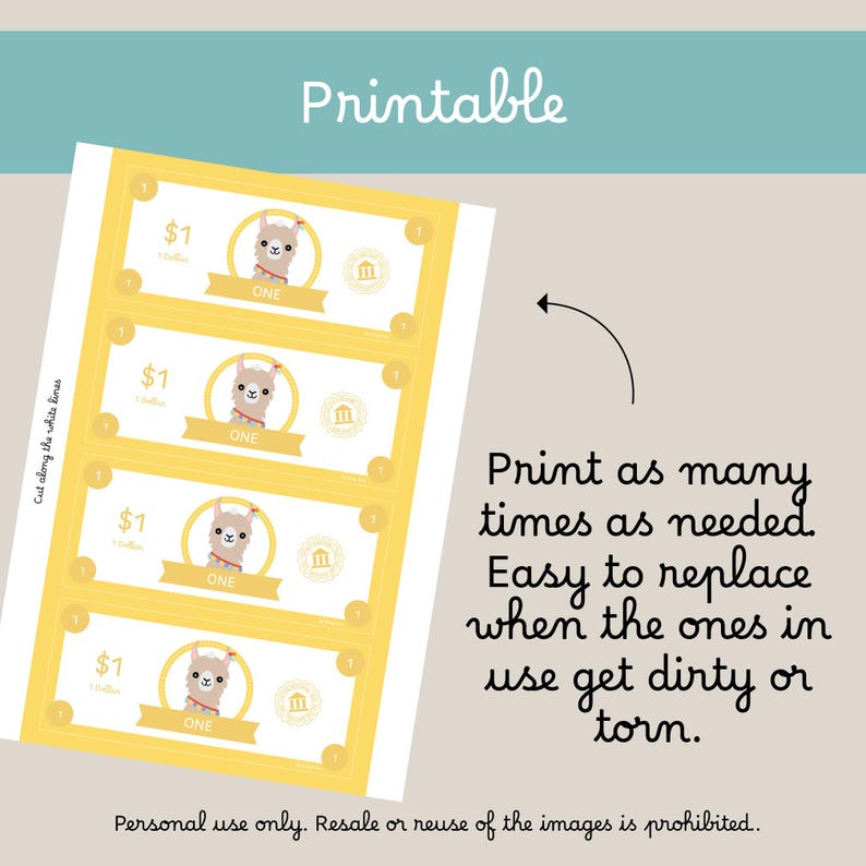 Printable Animal Play Money for Kids, Dramatic and Imaginative Play ...