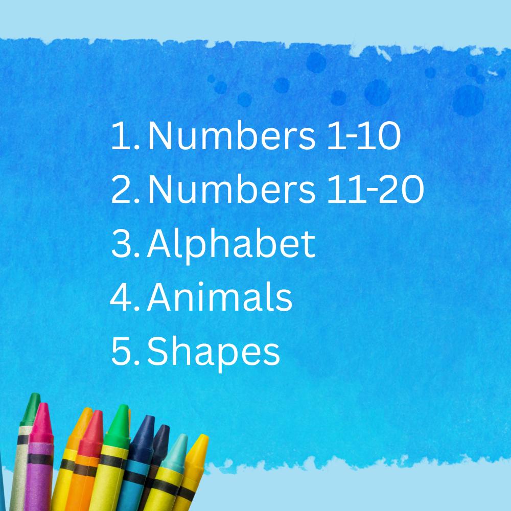 Preschool Find & Color Worksheets: Alphabet, Numbers, Shapes, Animals ...