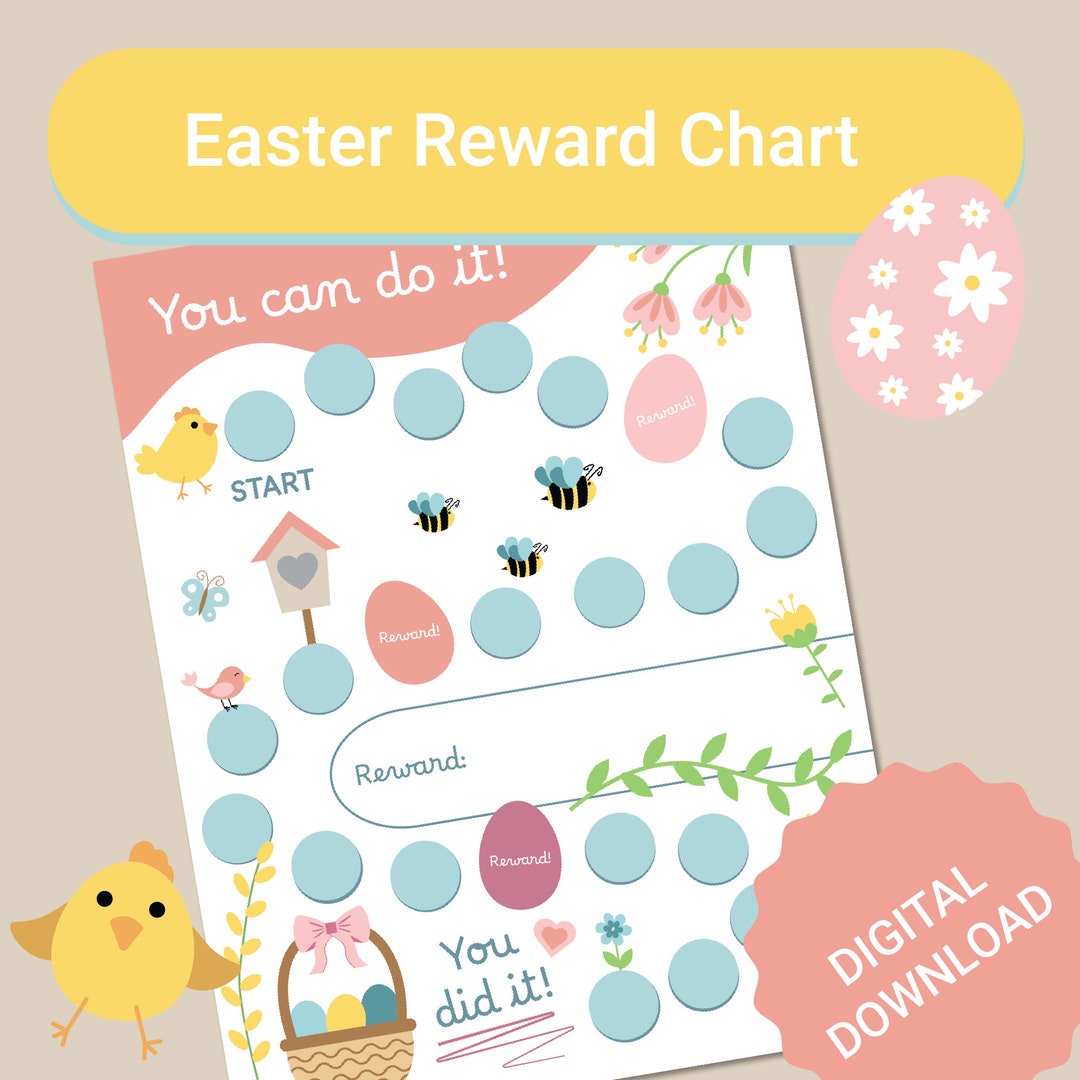 Easter Reward Chart for Toddlers and Preschool Children, Printable ...