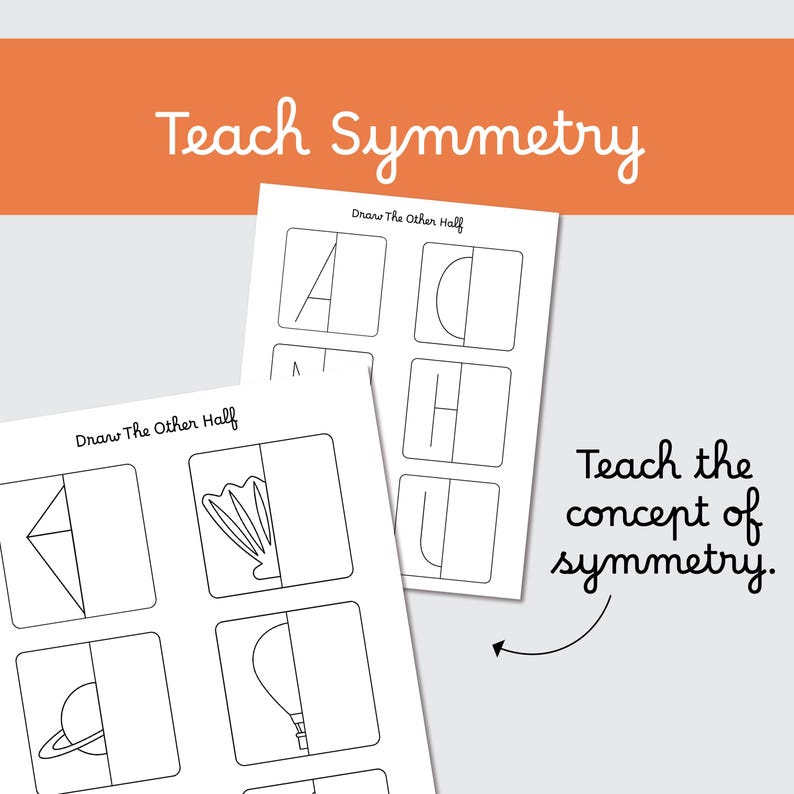 Symmetry Activity Sheets for Kids: Draw the Other Half (PDF) - Etsy
