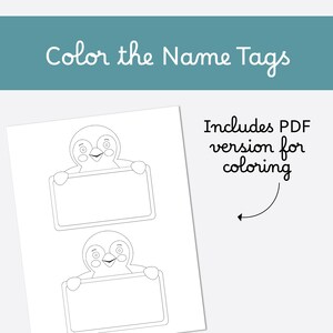 Penguin Name Tags, PNG and PDF, Winter Cute Fun Classroom Labels ...