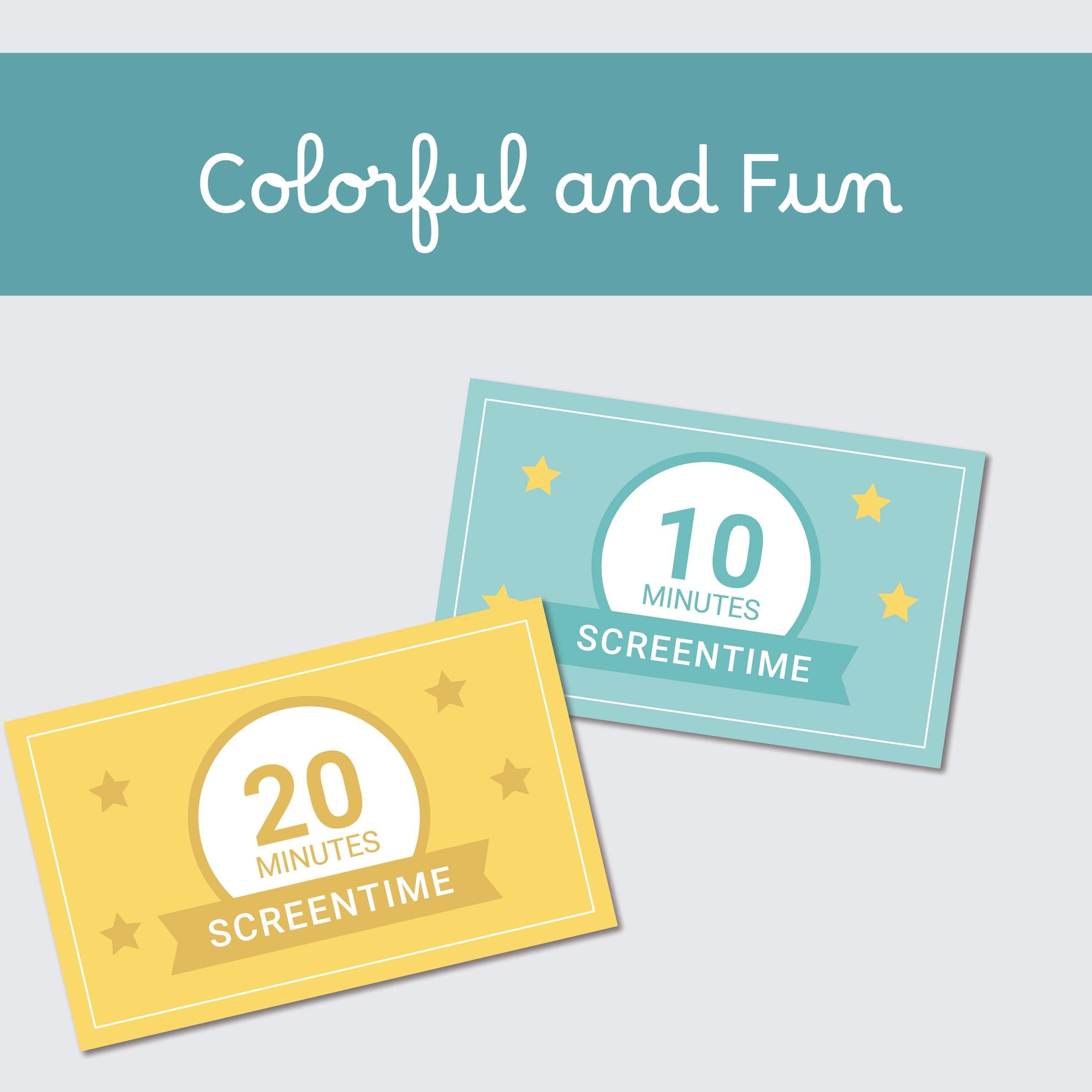 Screen Time Vouchers for Kids, Earn Screen Time Coupons, Chore Reward ...