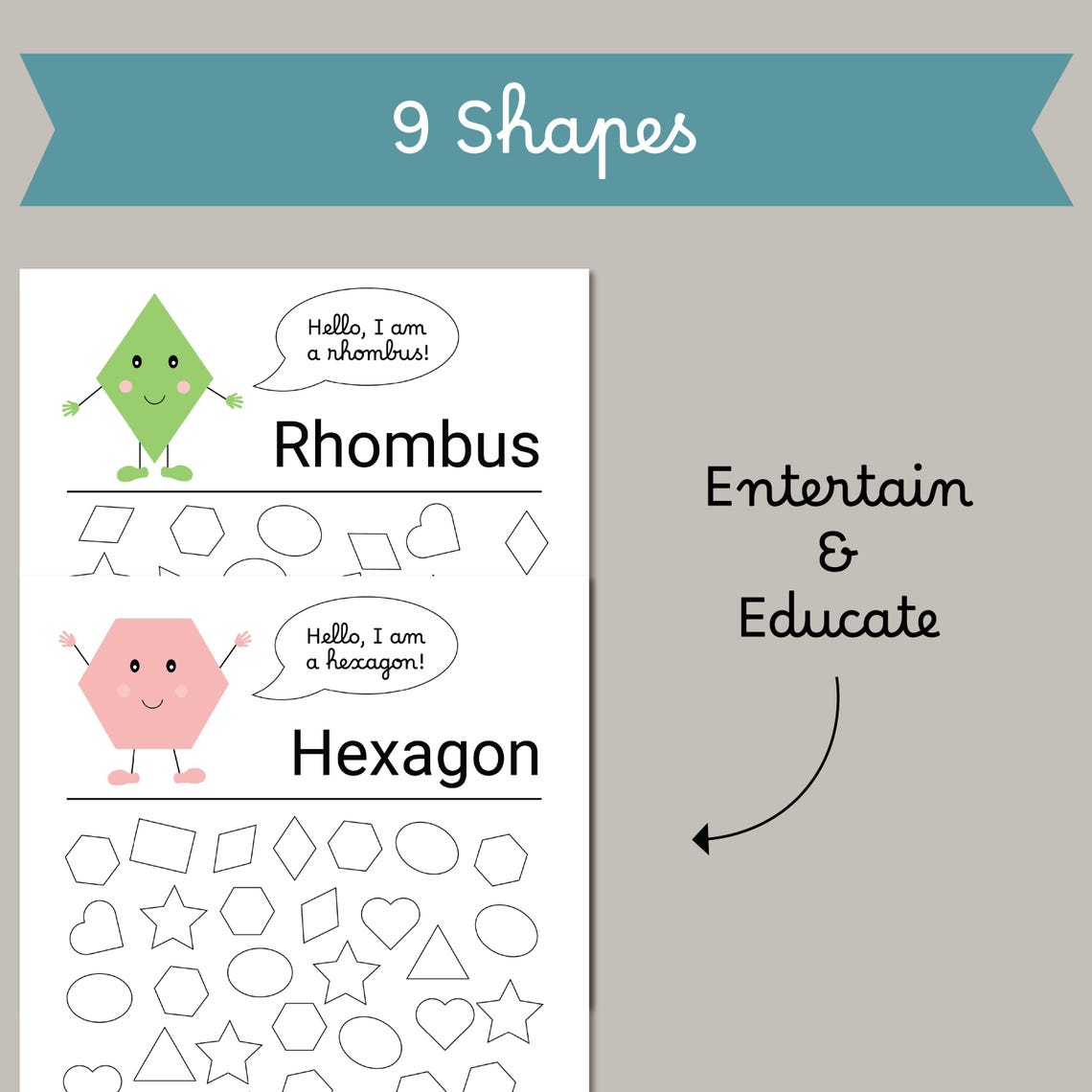 Shapes Coloring Worksheets: Learn Basic Shapes - Preschool Kindergarten ...