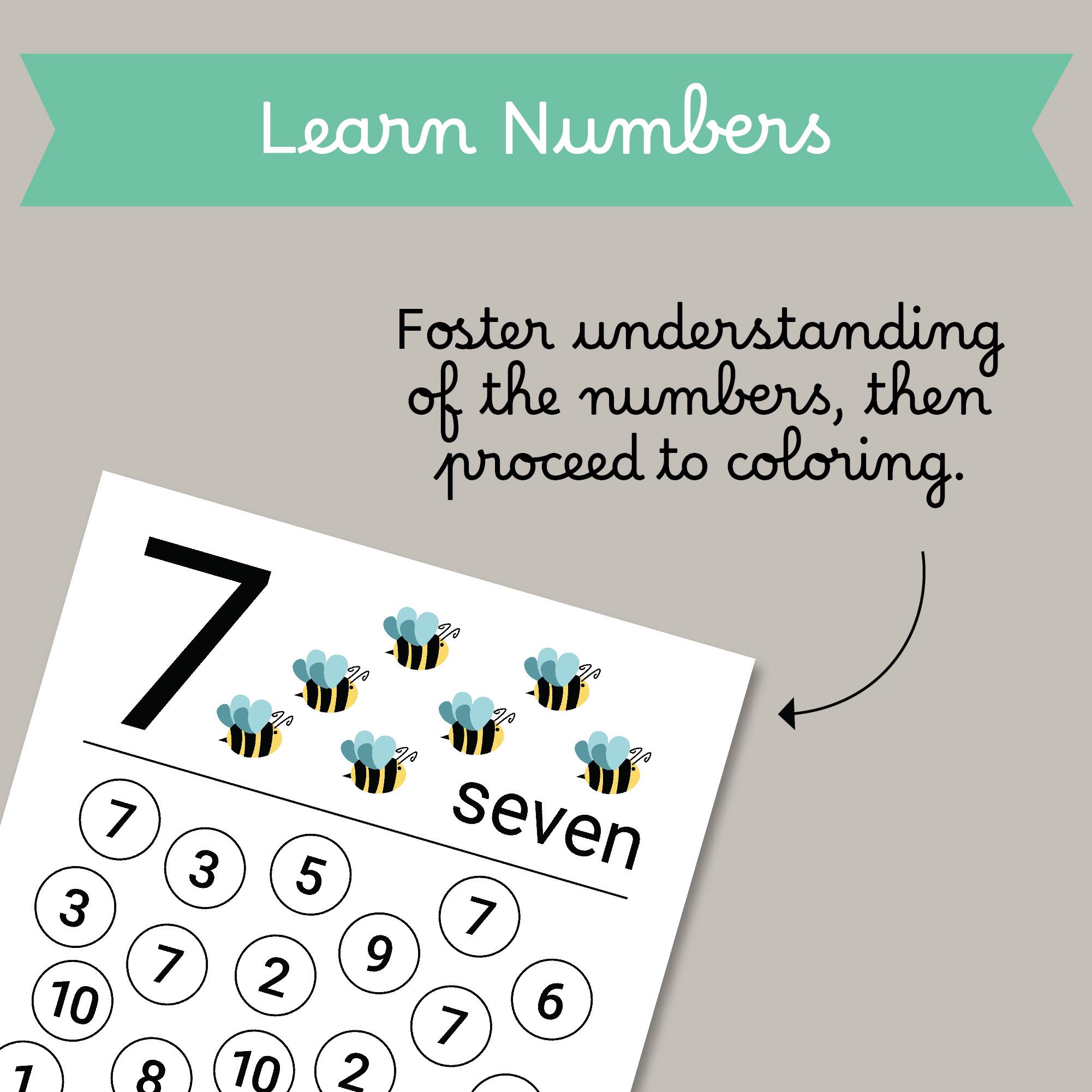Find and Color Numbers 1-10: Kids Printable Worksheets (digital ...