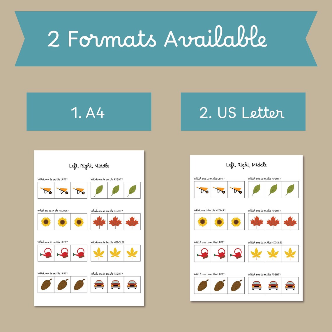 Left, Right, Top, Bottom, Middle Kids Worksheets, Position, Location ...