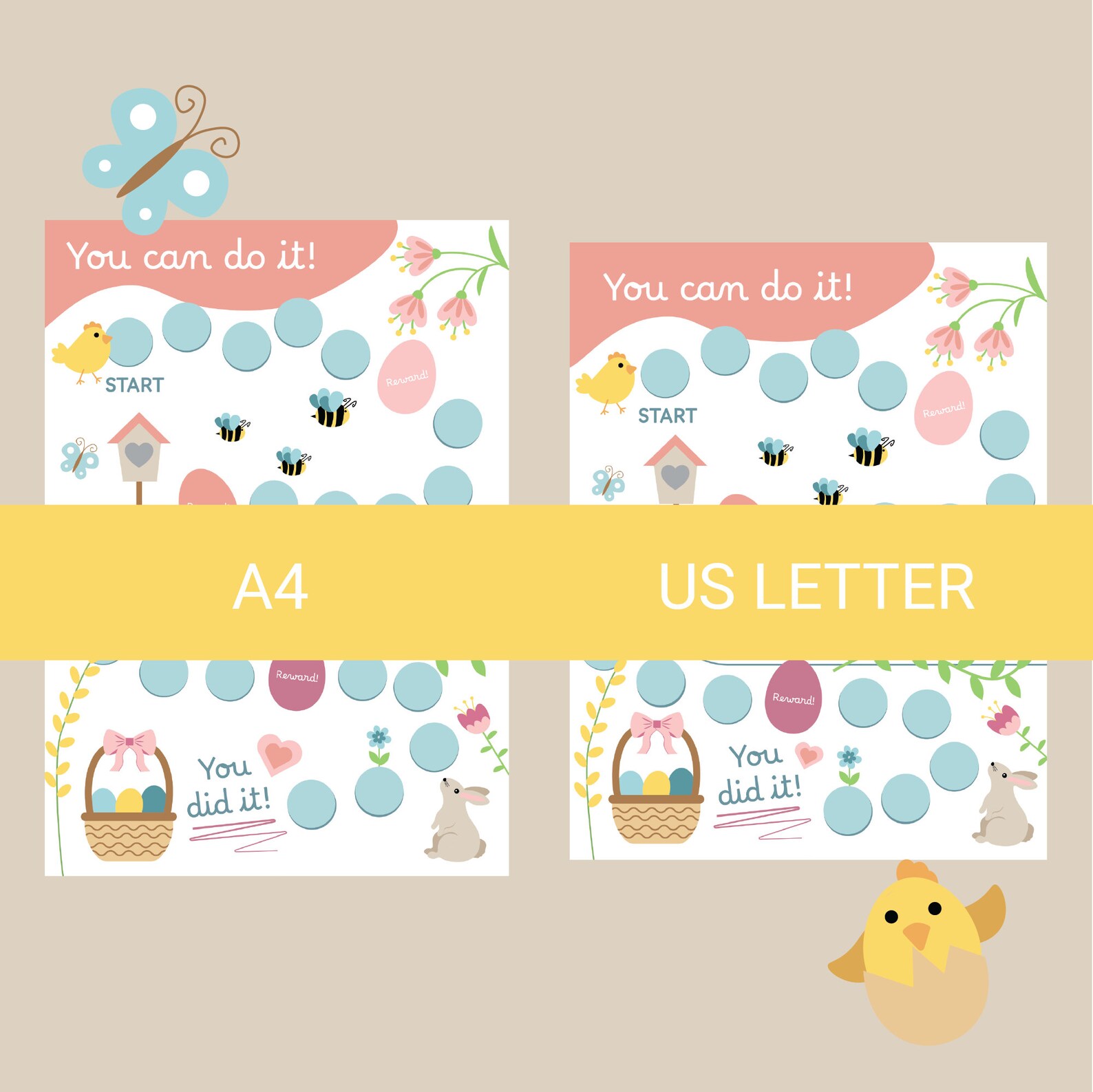 Easter Reward Chart for Toddlers and Preschool Children, Printable ...