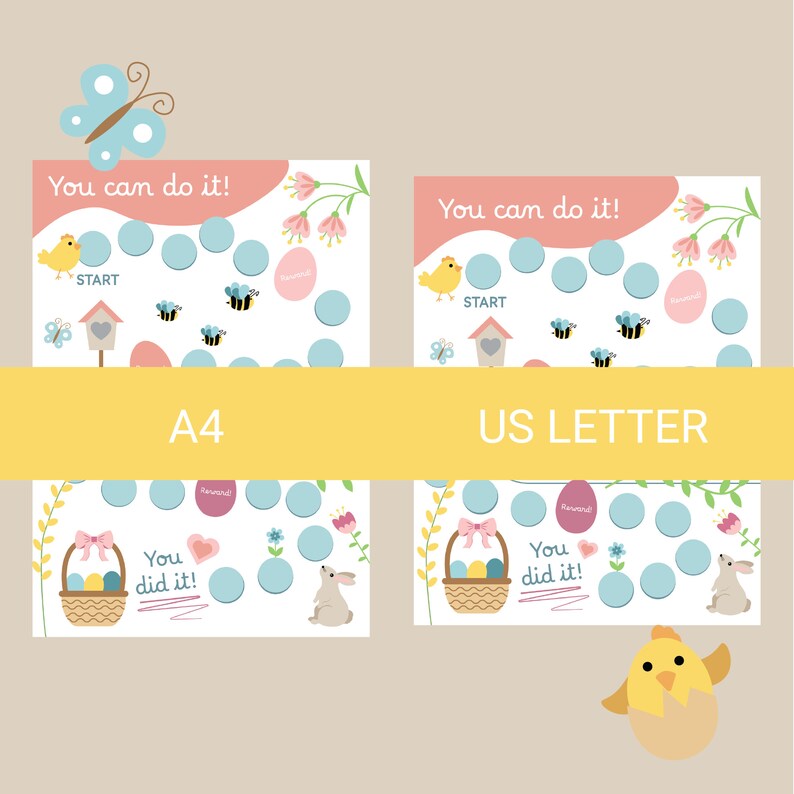 Easter Reward Chart for Toddlers and Preschool Children, Printable ...
