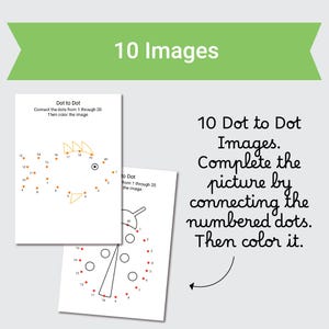 Dot-to-dot Worksheets for Kids, Numbers 1-20, Connect the Dots, 10 ...