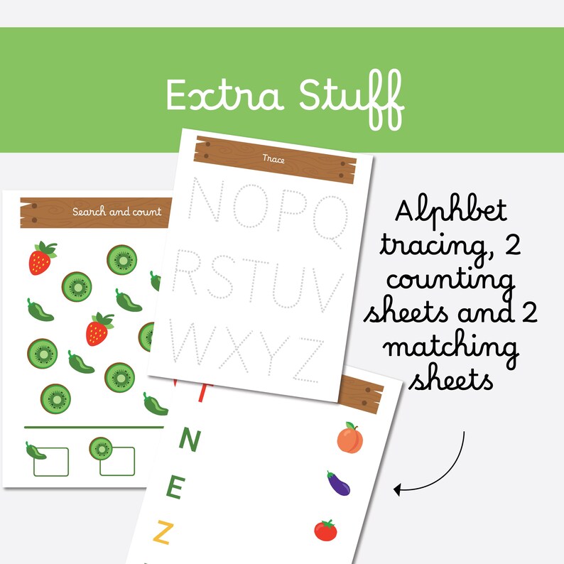 Fruit & Vegetable Children Alphabet Cards, Kids Fruits and Veg Abc ...